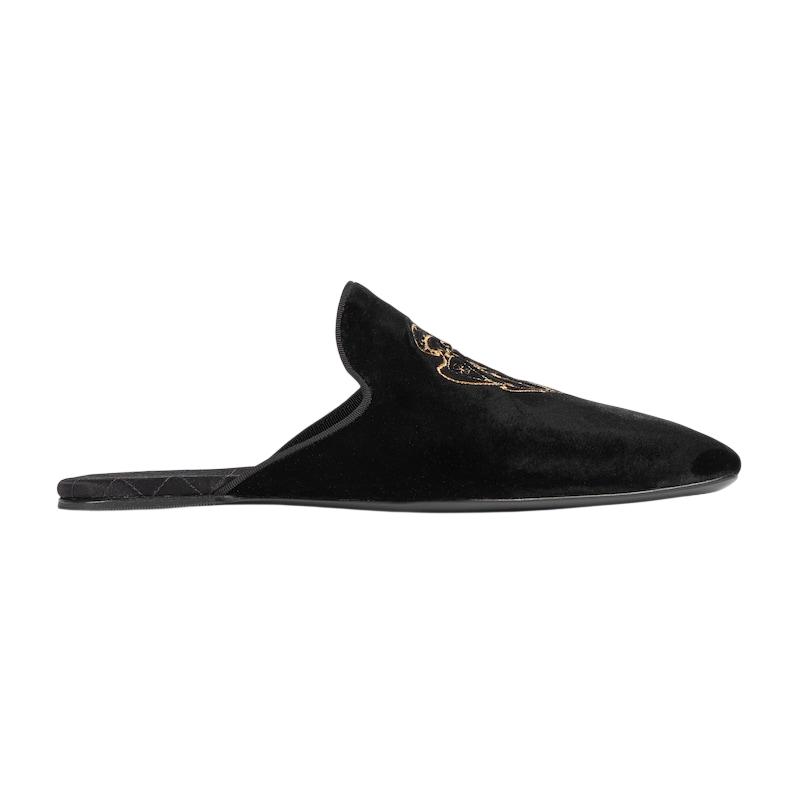 GUCCI Gucci Velvet Slipper with Horsebit Detail