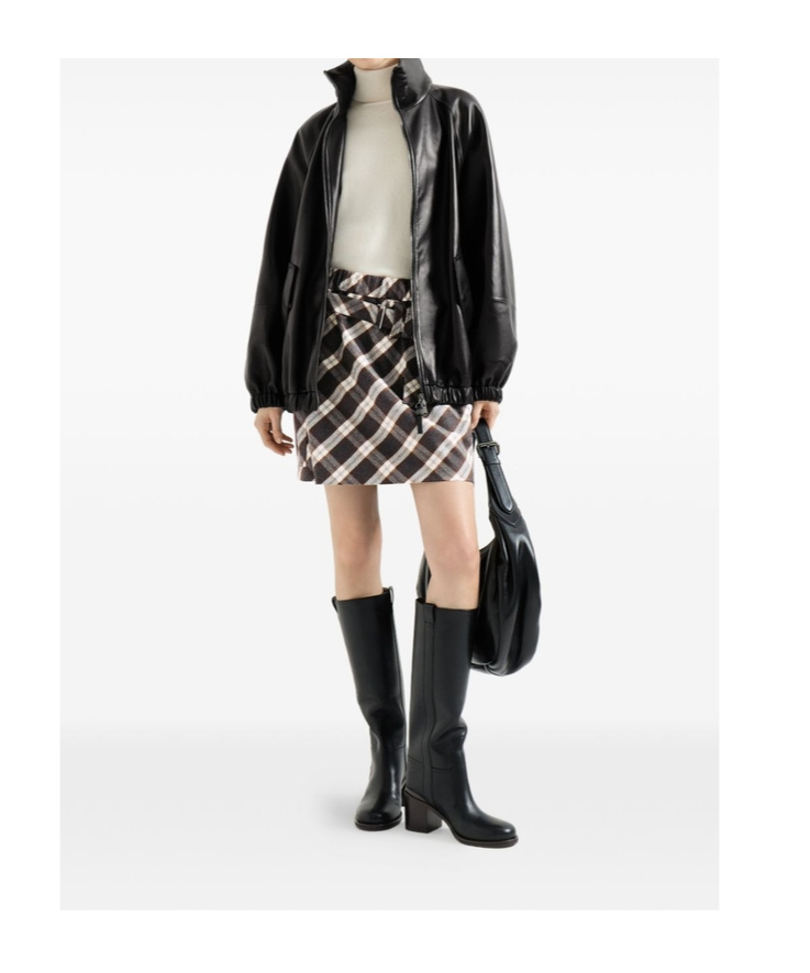BRUNELLO CUCINELLI Brunello Cucinelli High Neck Zip Leather Jacket