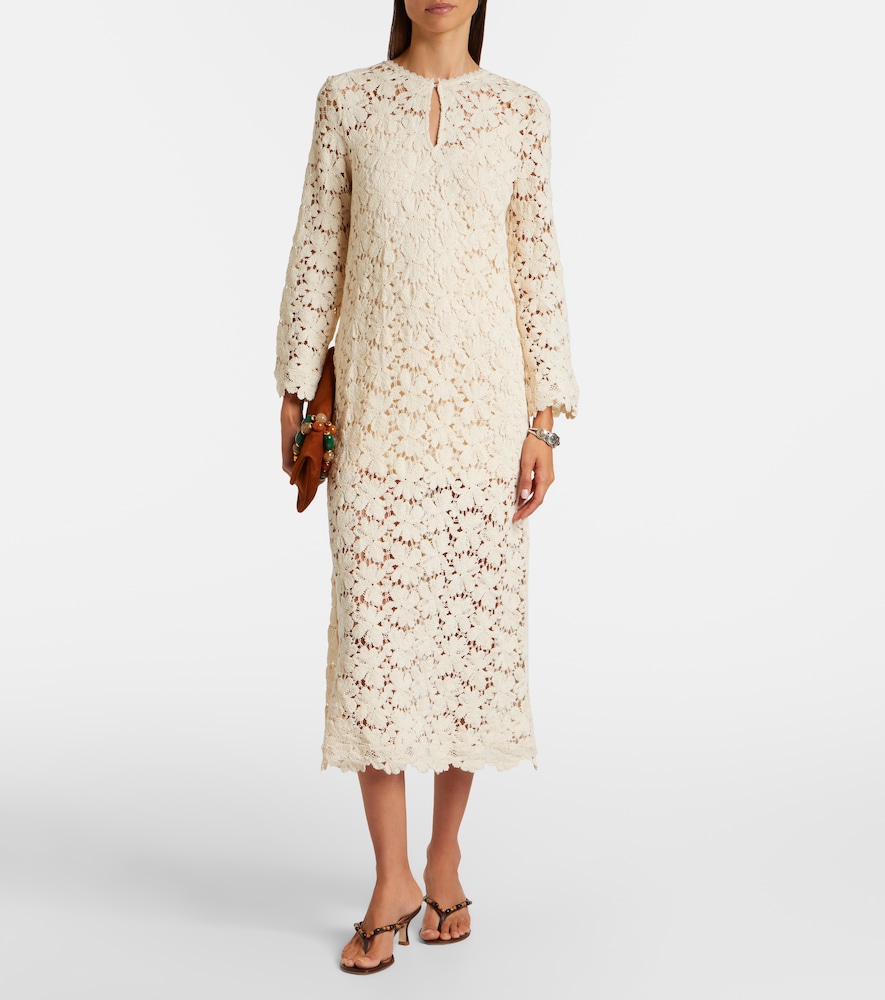 VELVET BY GRAHAM & SPENCER Velvet Jovie Cotton-Blend Guipure Lace Midi Dress