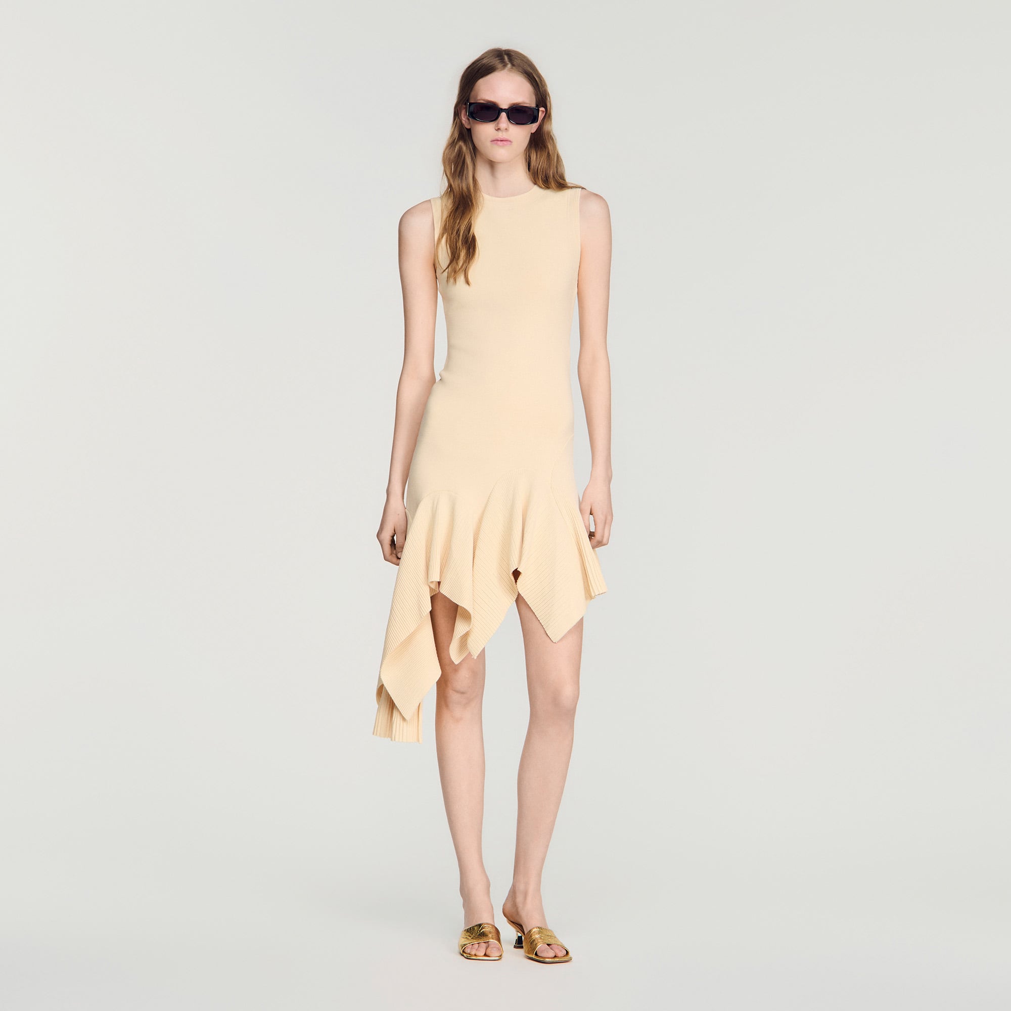 SANDRO Sandro Asymmetrical Knit Dress