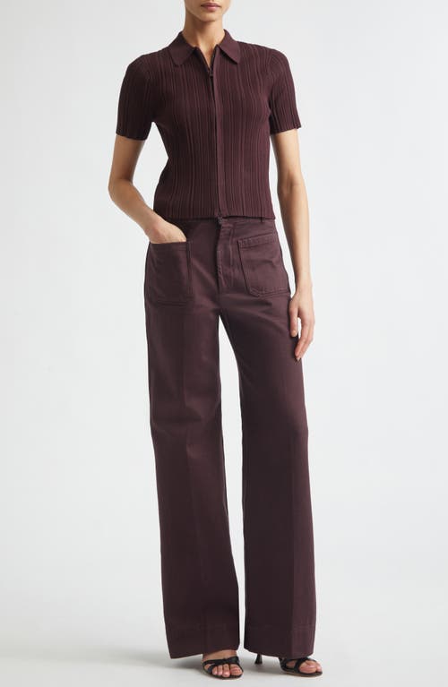 VICTORIA BECKHAM Victoria Beckham Alina High Waist Wide Leg Jeans in Acai Wash