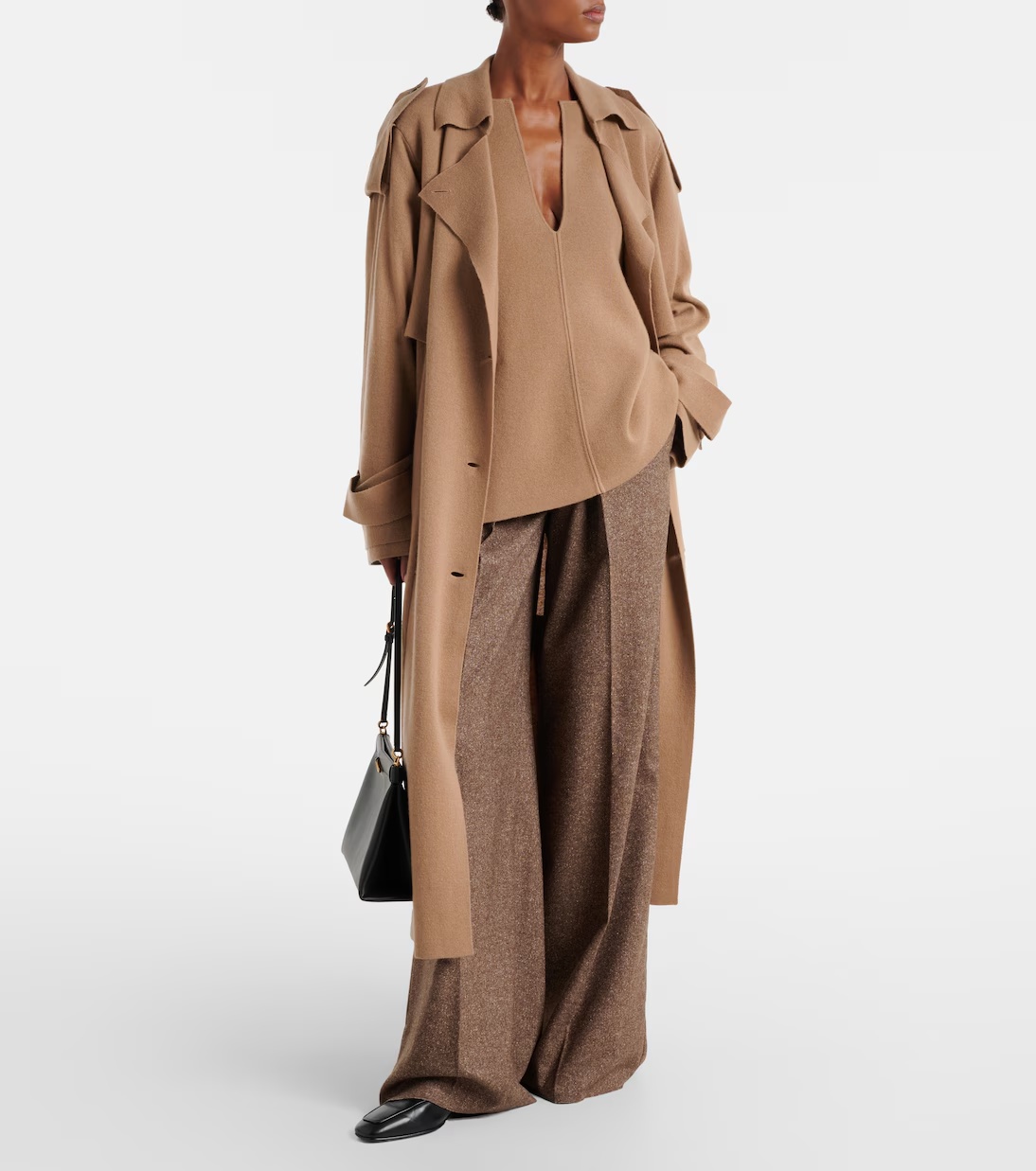 JARDIN DES ORANGERS JARDIN DES ORANGERS Belted Wool and Cashmere Trench Coat