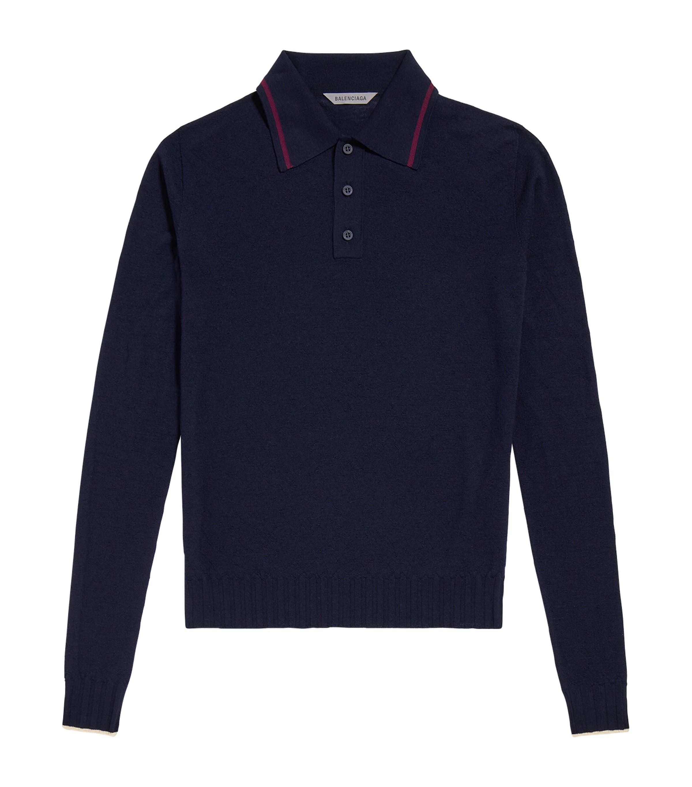 Prada Long-Sleeved Knitted Polo Shirt In Blue - 16% Off | Editorialist