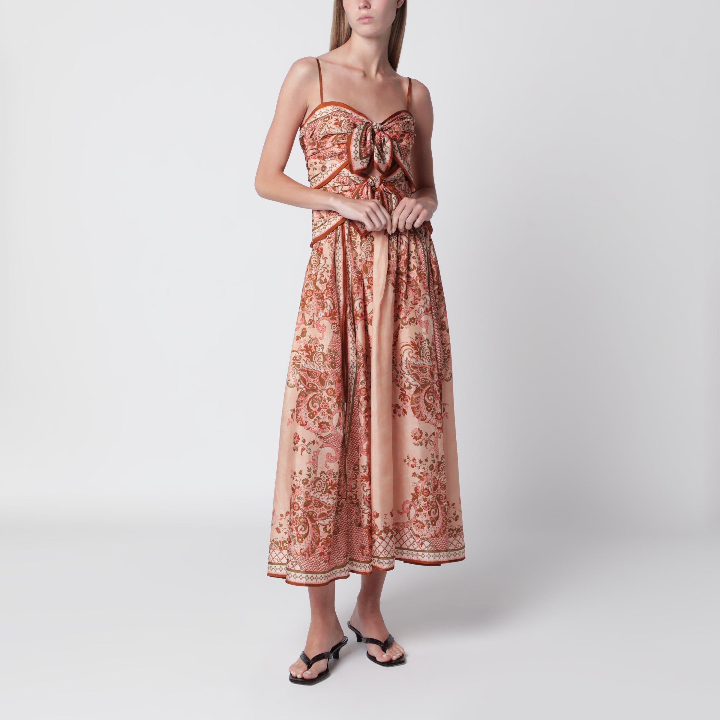 zimmermann pineapple lace dress ZIMMERMANN Puff-Sleeve Pineapple-Print Linen Mini Dress