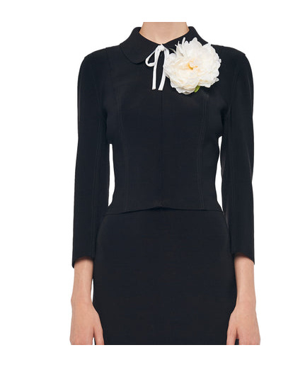 NORMA KAMALI Norma Kamali Peter Pan Collar Cropped Jacket