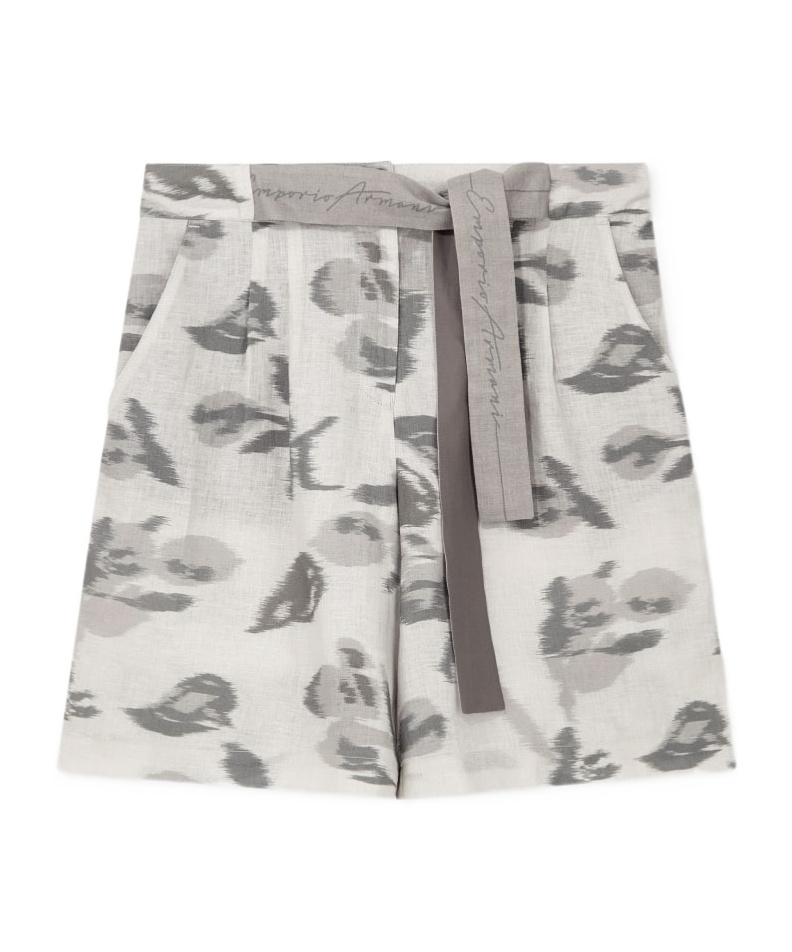 EMPORIO ARMANI Emporio Armani Linen Shirt with Abstract Print