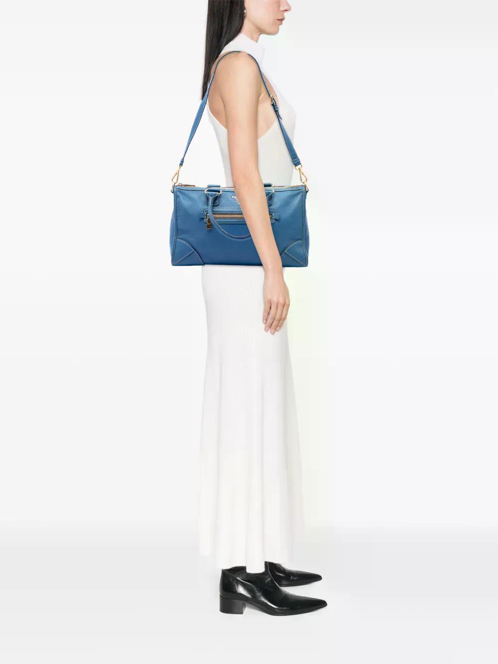 PRADA Prada Vitello Daino Zip Top Satchel