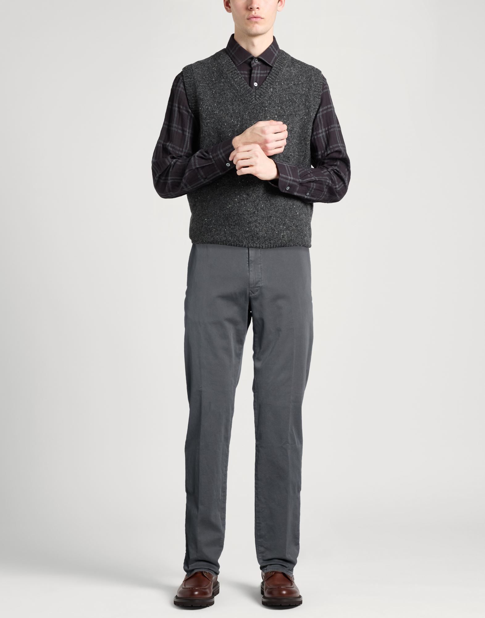INCOTEX INCOTEX Cotton Elastane Tapered Leg Trousers