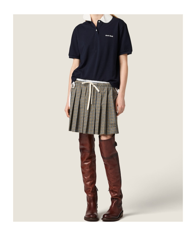 MIU MIU Miu Miu Short-Sleeve Piqué Polo Shirt