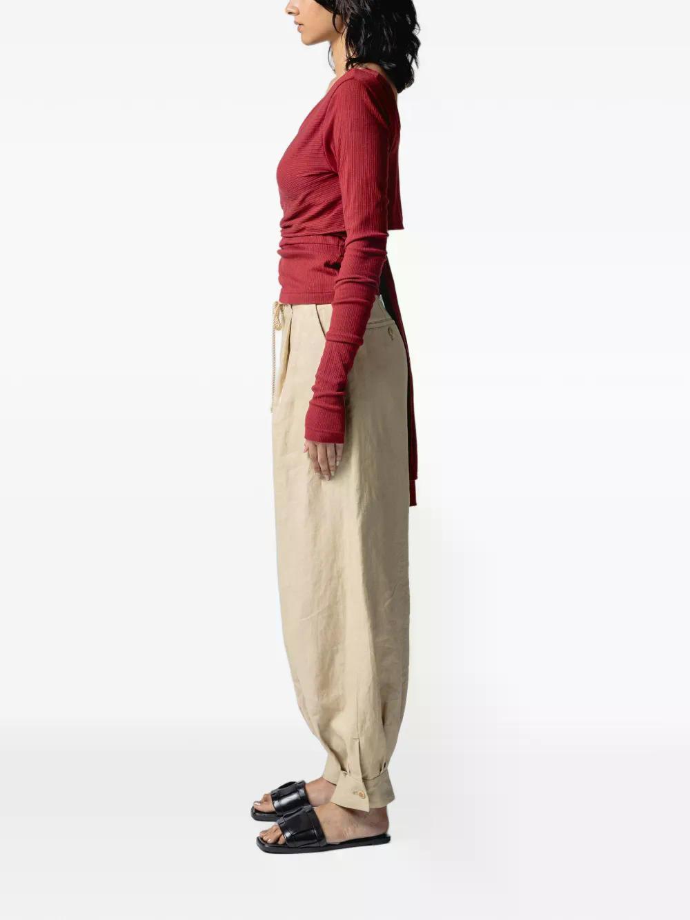 MULLER OF YOSHIOKUBO Muller Of Yoshiokubo Ribbed Wrap-Around Top