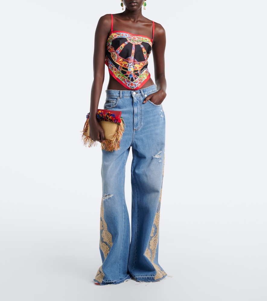 DOLCE & GABBANA Dolce&Gabbana Carretto Silk Twill Crop Top