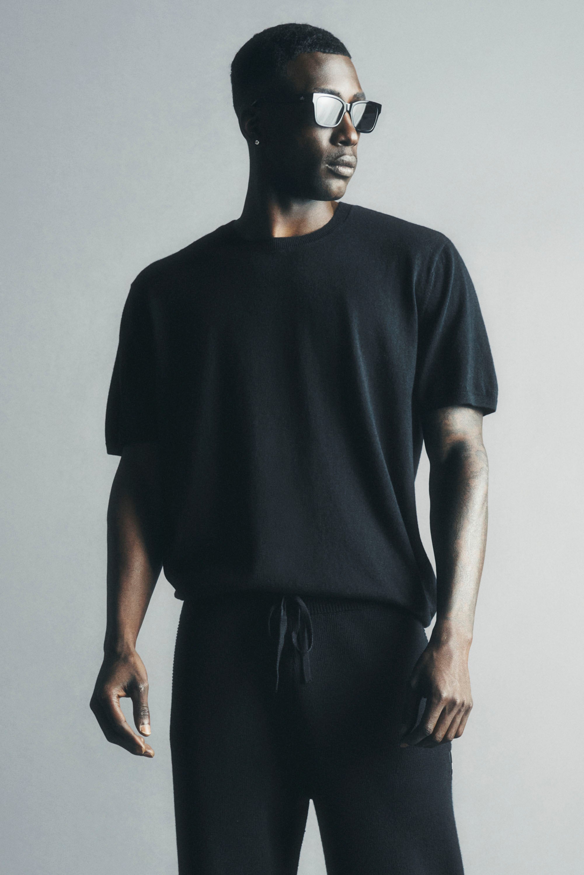 ALO cotton cashmere ever soft short sleeve crewneck top