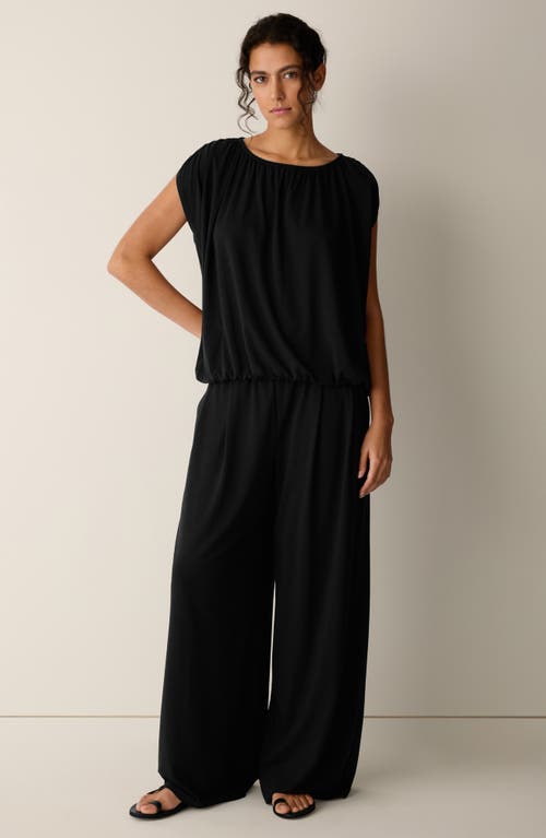 EILEEN FISHER Eileen Fisher Boat Neck Top with Cap Sleeves and Elasticated Hem