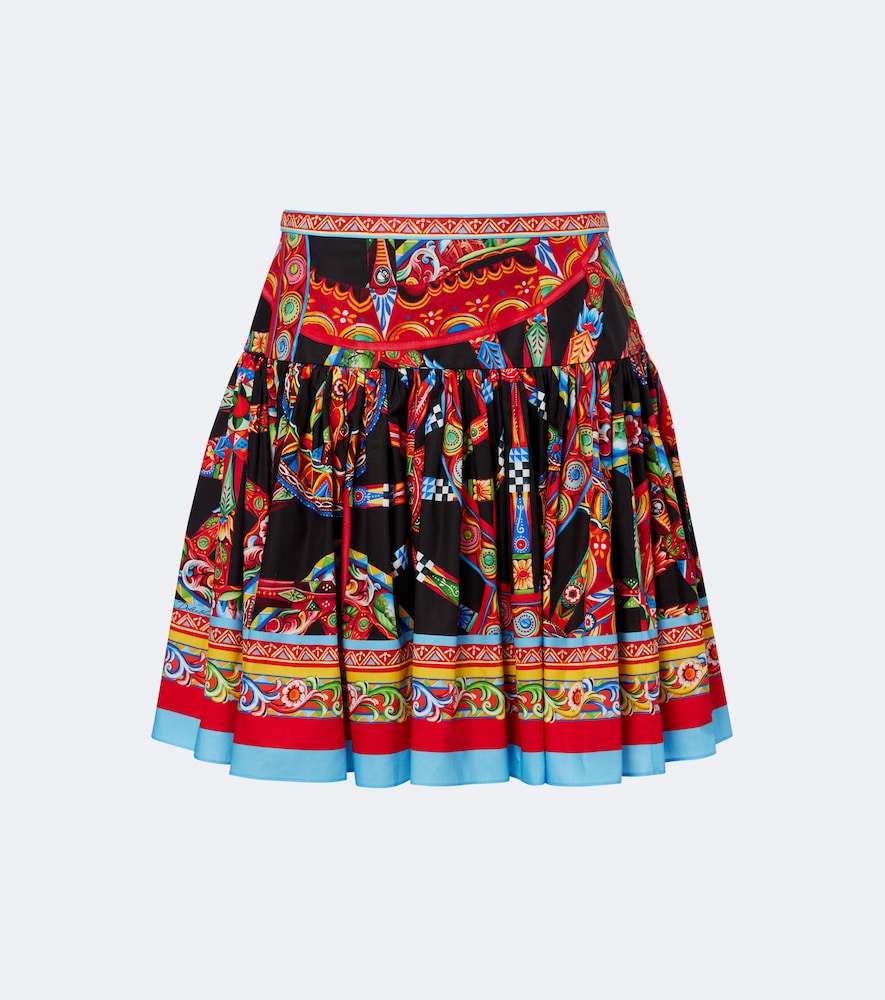 DOLCE & GABBANA Dolce&Gabbana "Carretto" Printed Cotton Miniskirt