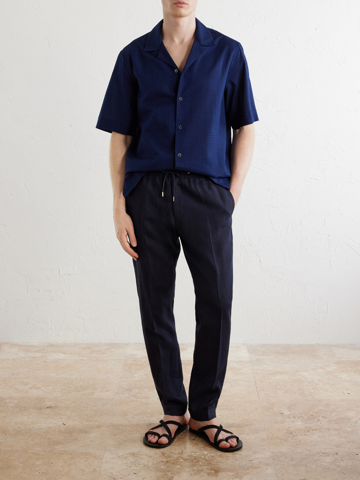 PAUL SMITH Paul Smith - Camp-Collar Cotton-Seersucker Shirt - Men - Blue - S