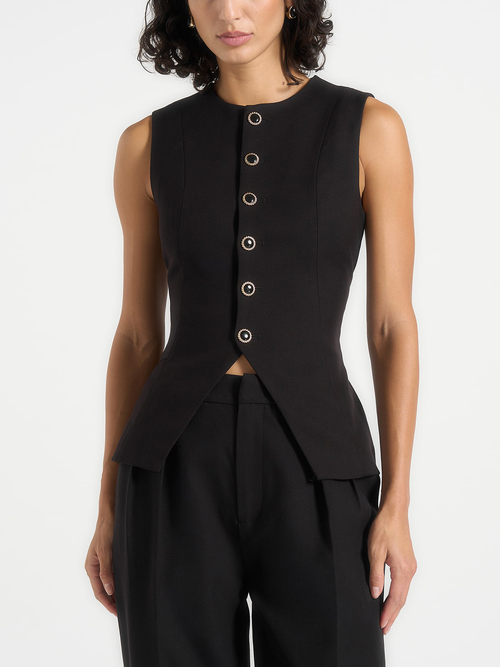MANIÈRE DE VOIR Manière De Voir Tailored Crew Neck Cinch Waistcoat