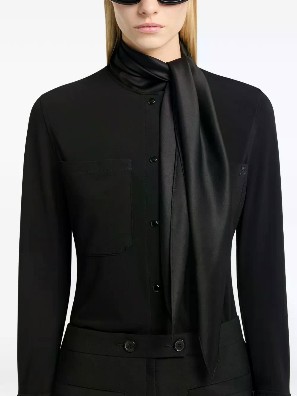 COURREGES Courrèges Satin-Scarf Jersey Shirt