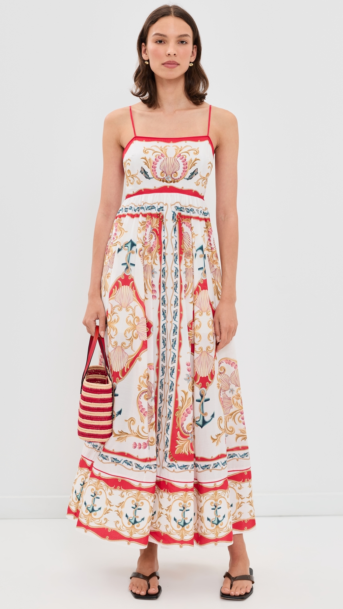 FARM RIO FARM Rio Nautical Print Maxi Dress