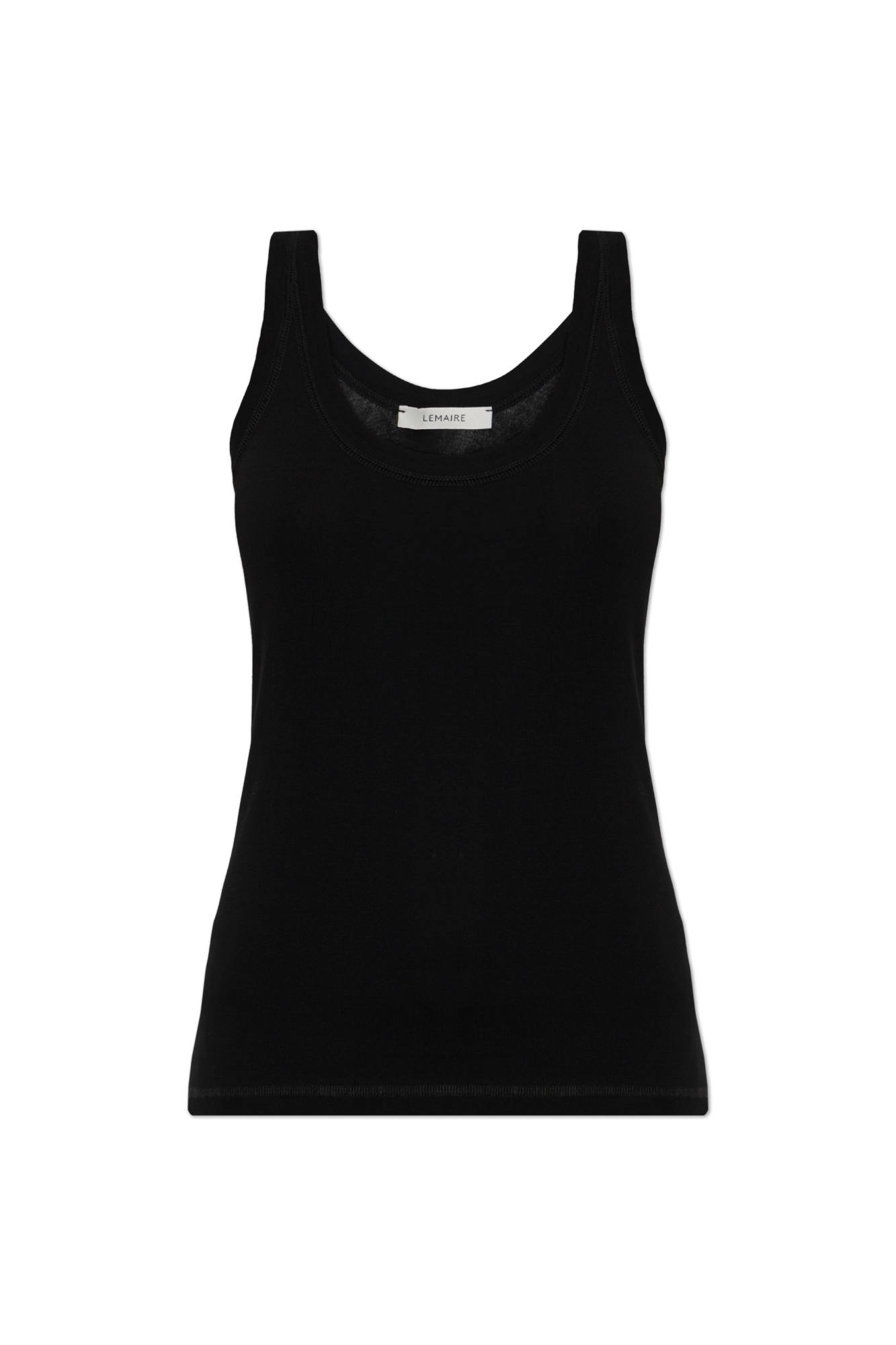 LEMAIRE Lemaire Black Cotton Knit Strap Top