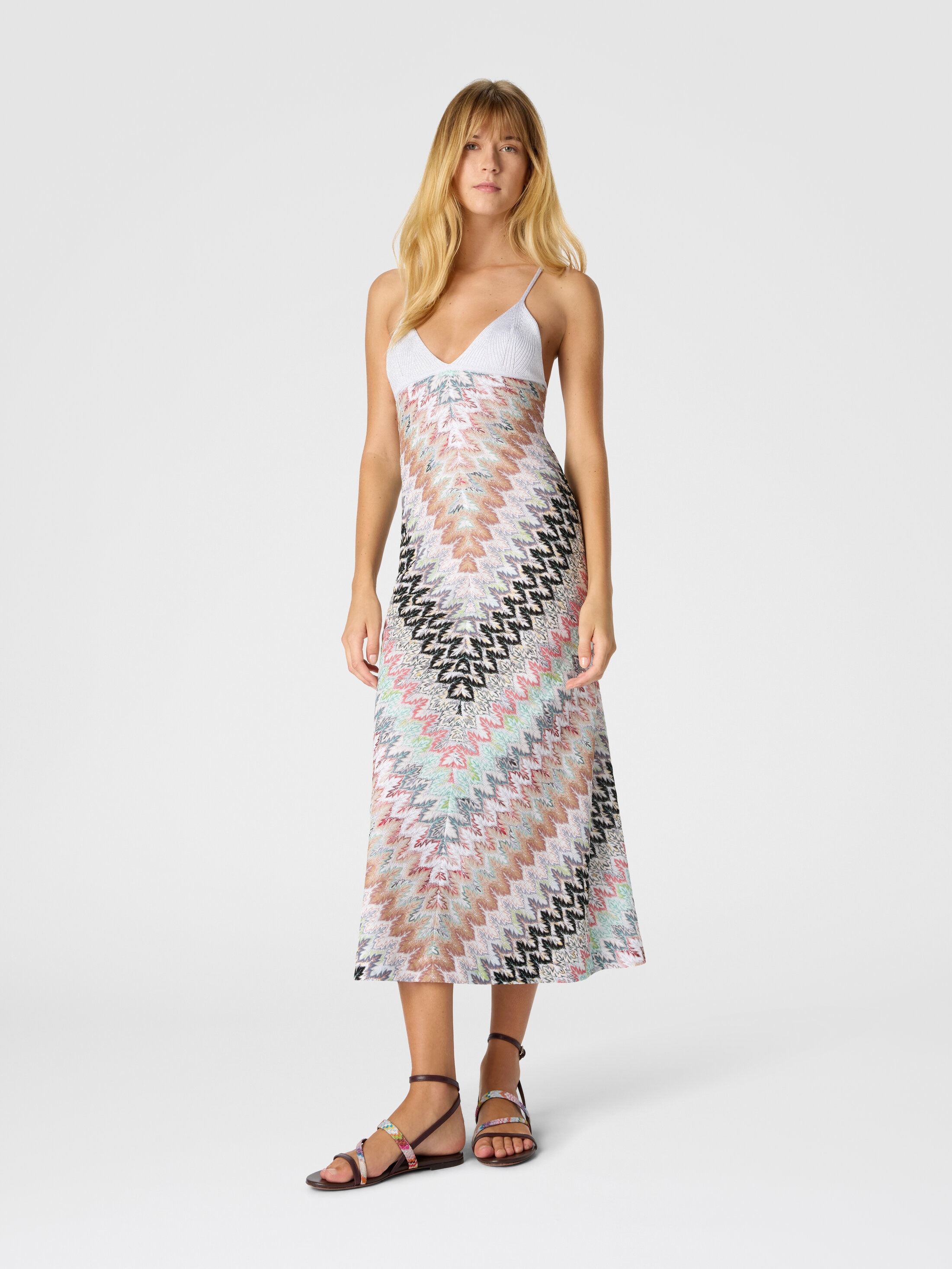 MISSONI Missoni Sleeveless Maxi Dress with Chevron Pattern