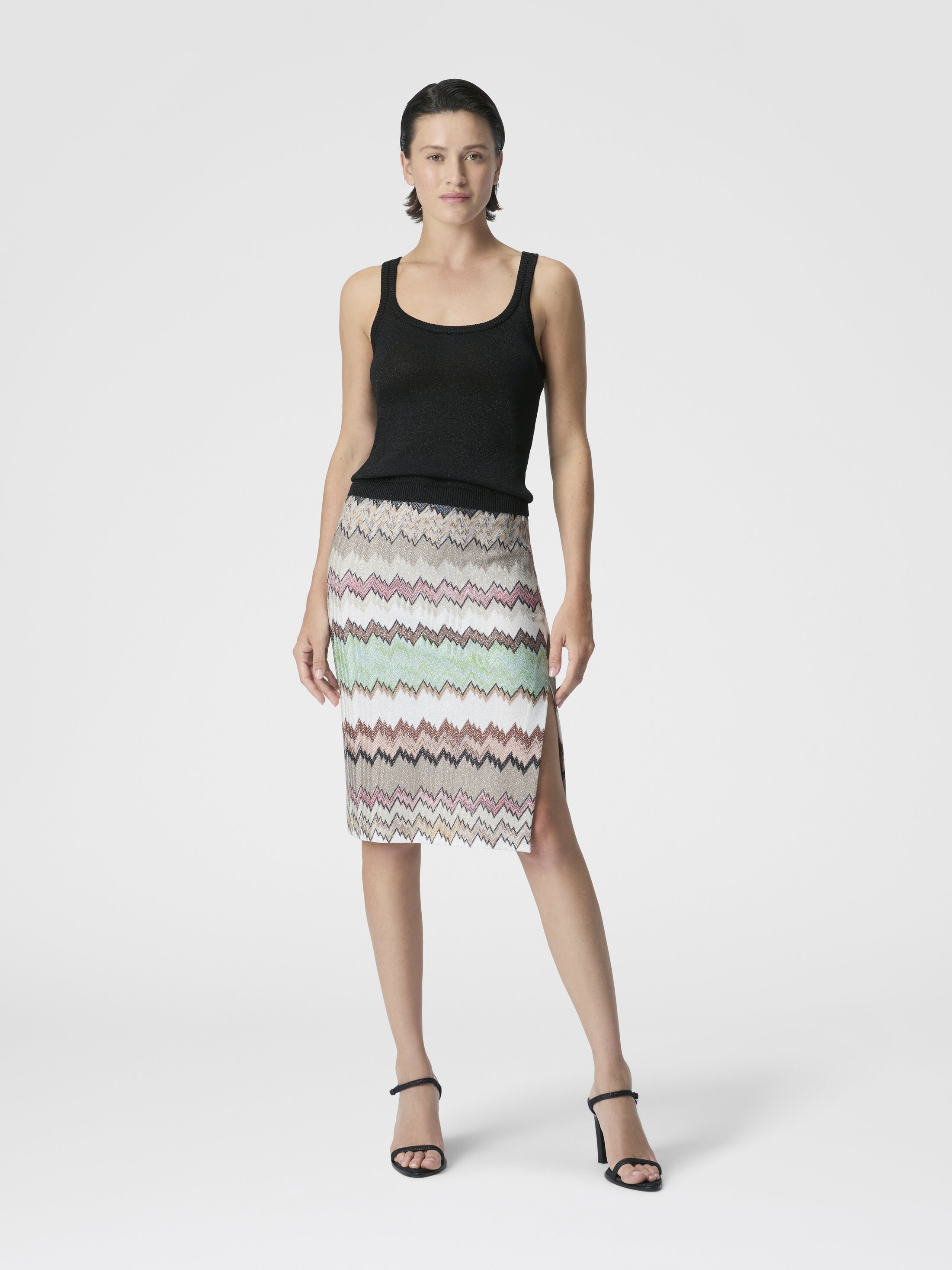 MISSONI Missoni Viscose Lamé Midi Skirt with Slit