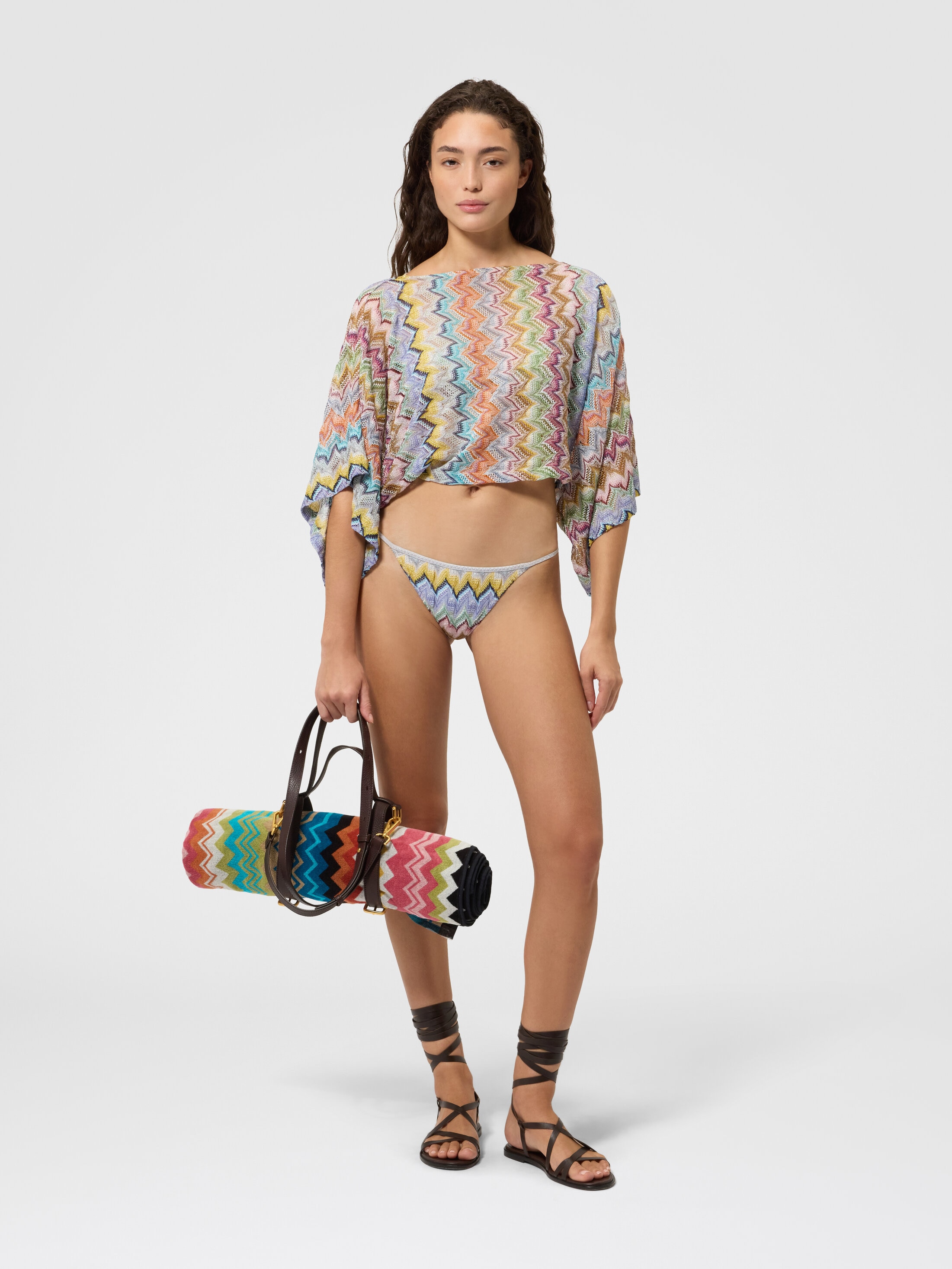 MISSONI Missoni Viscose Lamé Zig Zag Cover-Up Top