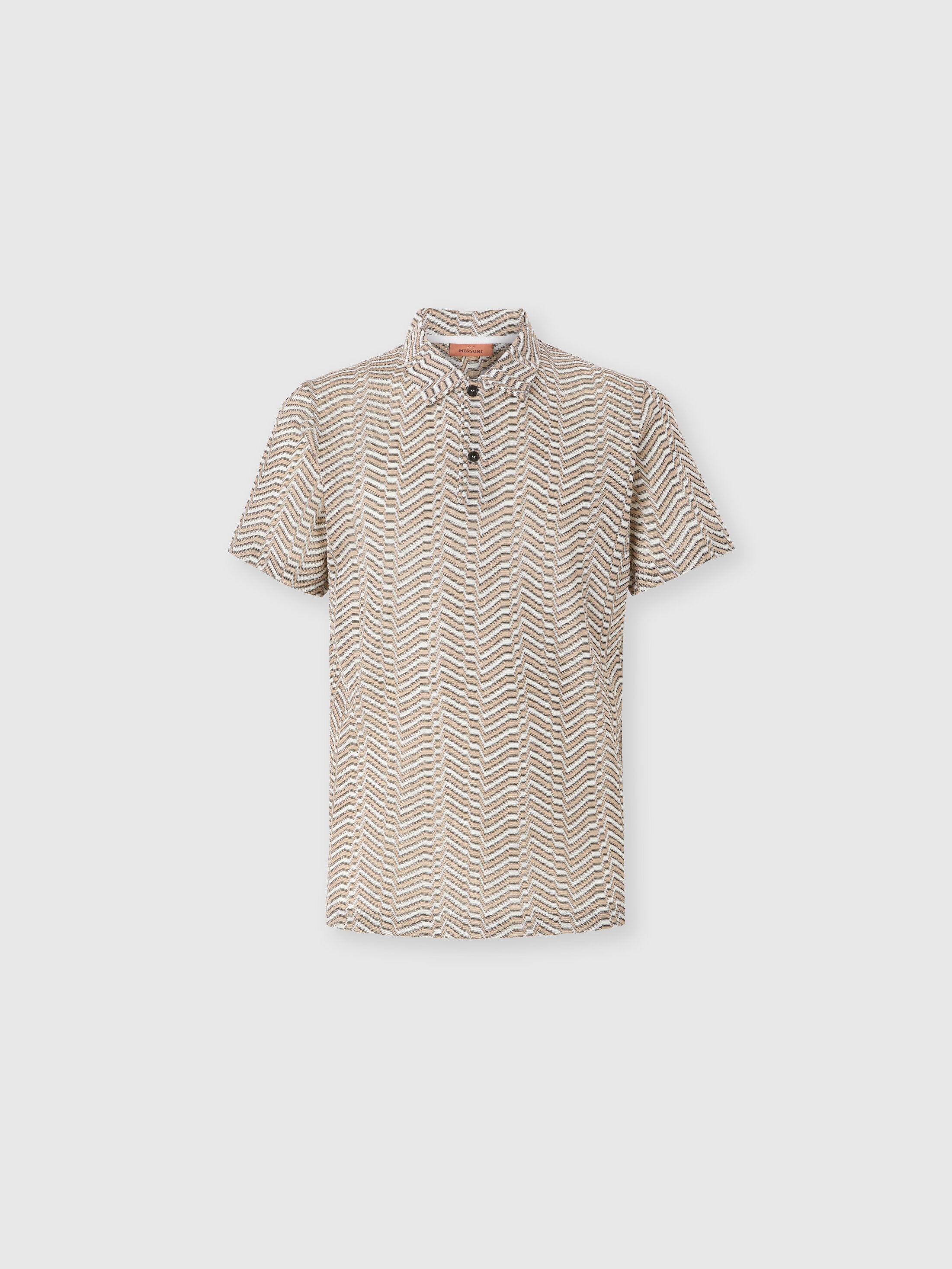 MISSONI viscose and cotton polo shirt with greek key motif