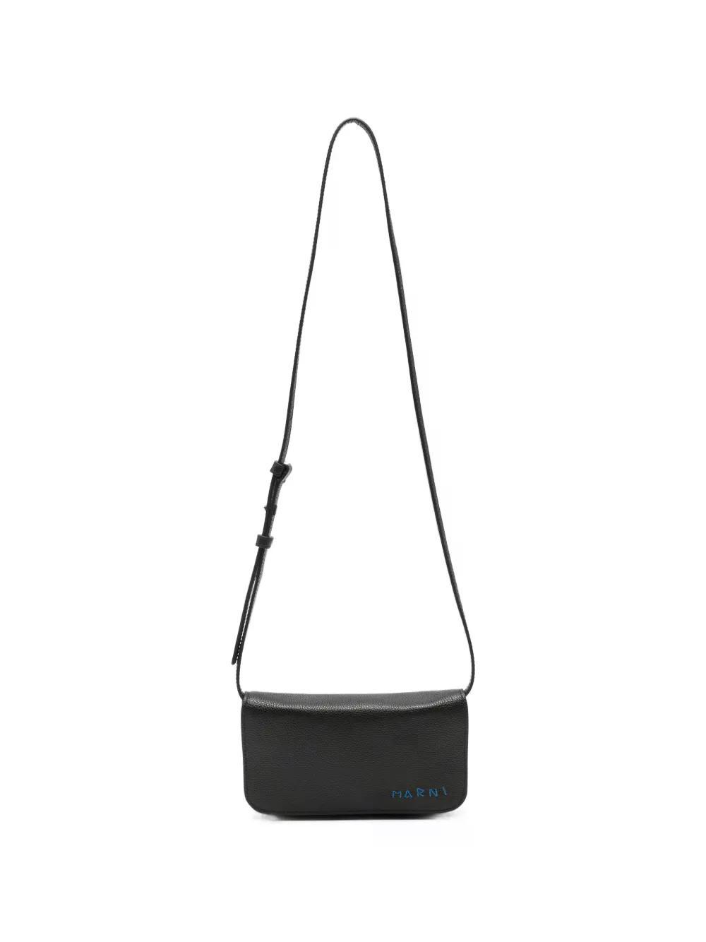 MARNI Marni Logo-Motif Leather Messenger Bag