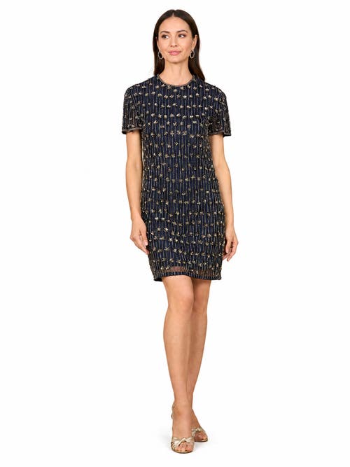 LARA NEW YORK LARA New York Beaded V-Neck Sheath Dress