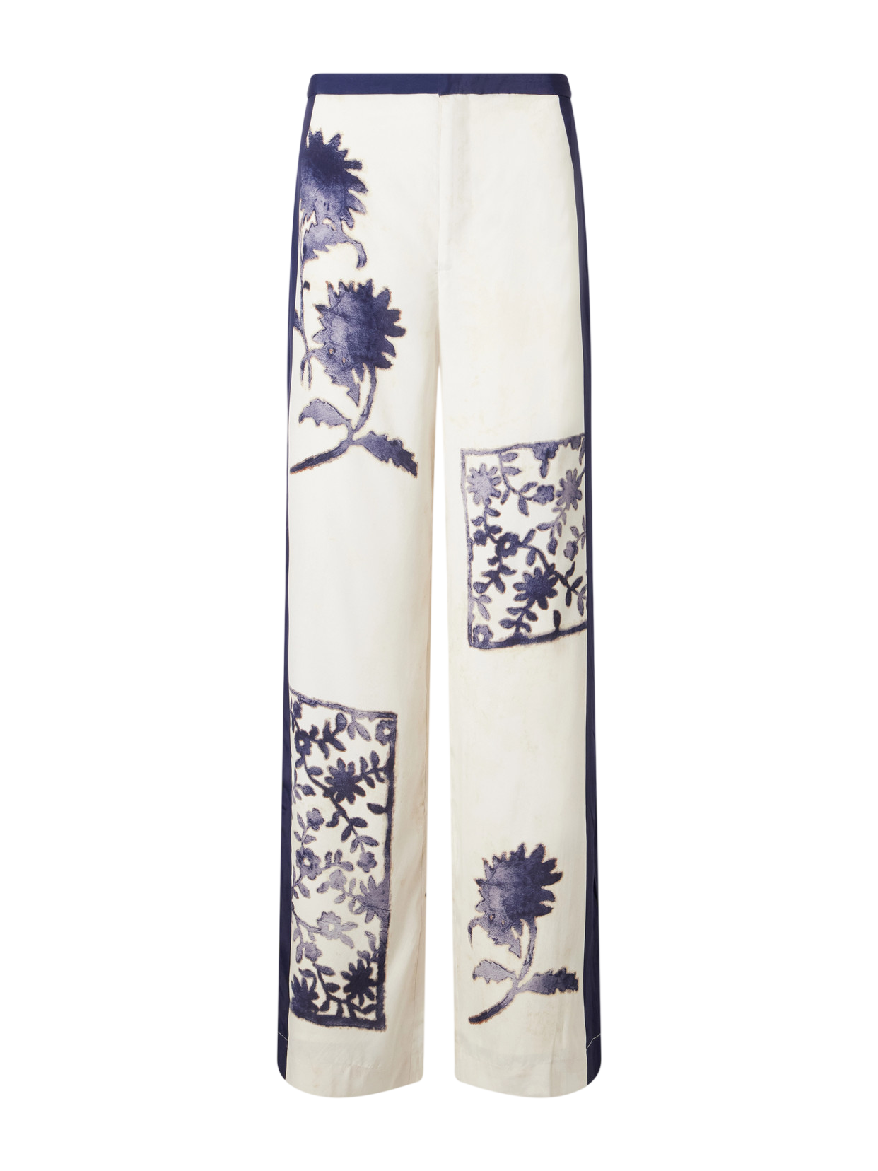 SIR. SIR. Phillipa Georgette Straight-Leg Pants with Vintage Stamp Print