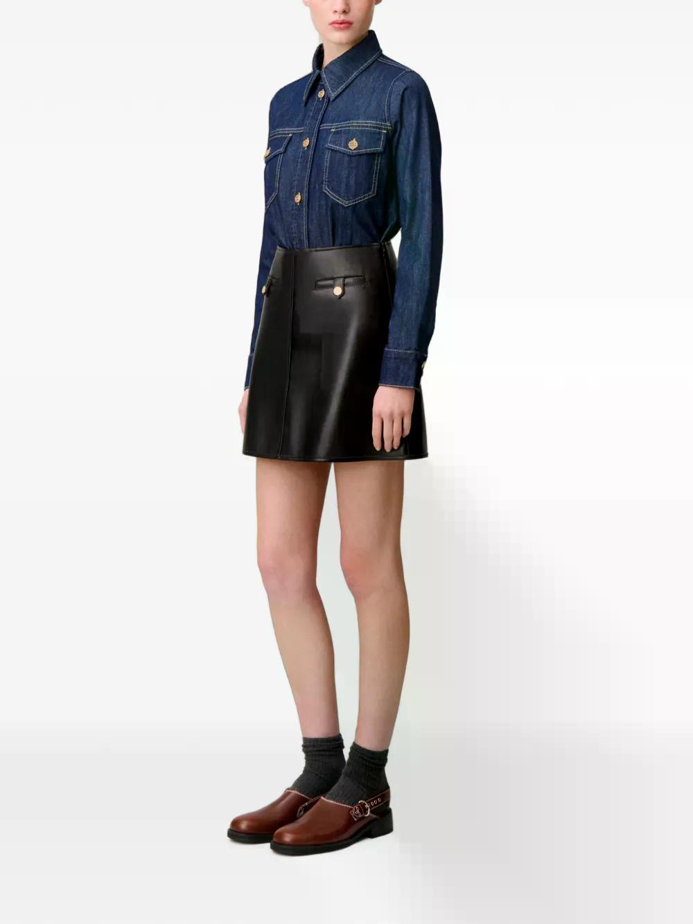 CLAUDIE PIERLOT Claudie Pierlot Soft Denim Shirt with Gold Buttons