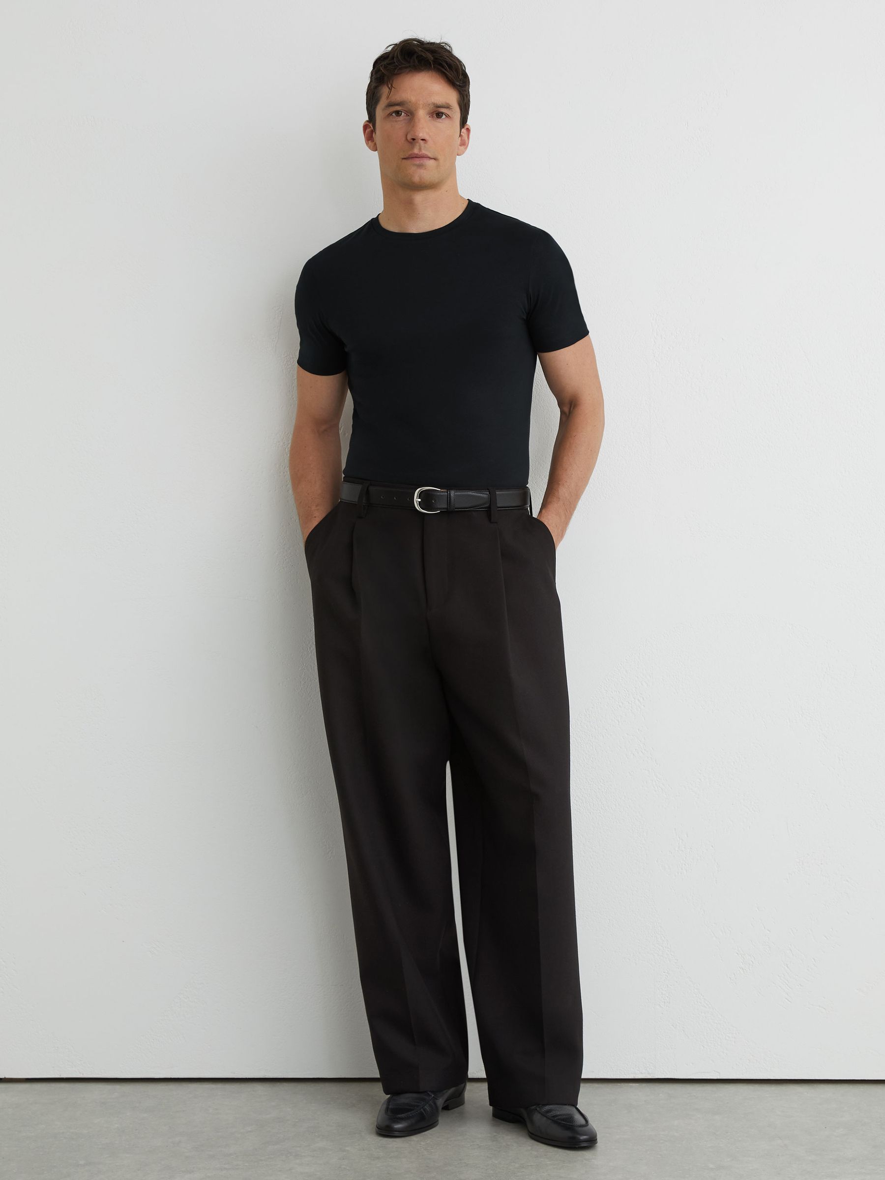 REISS brad air-water cotton muscle-fit t-shirt