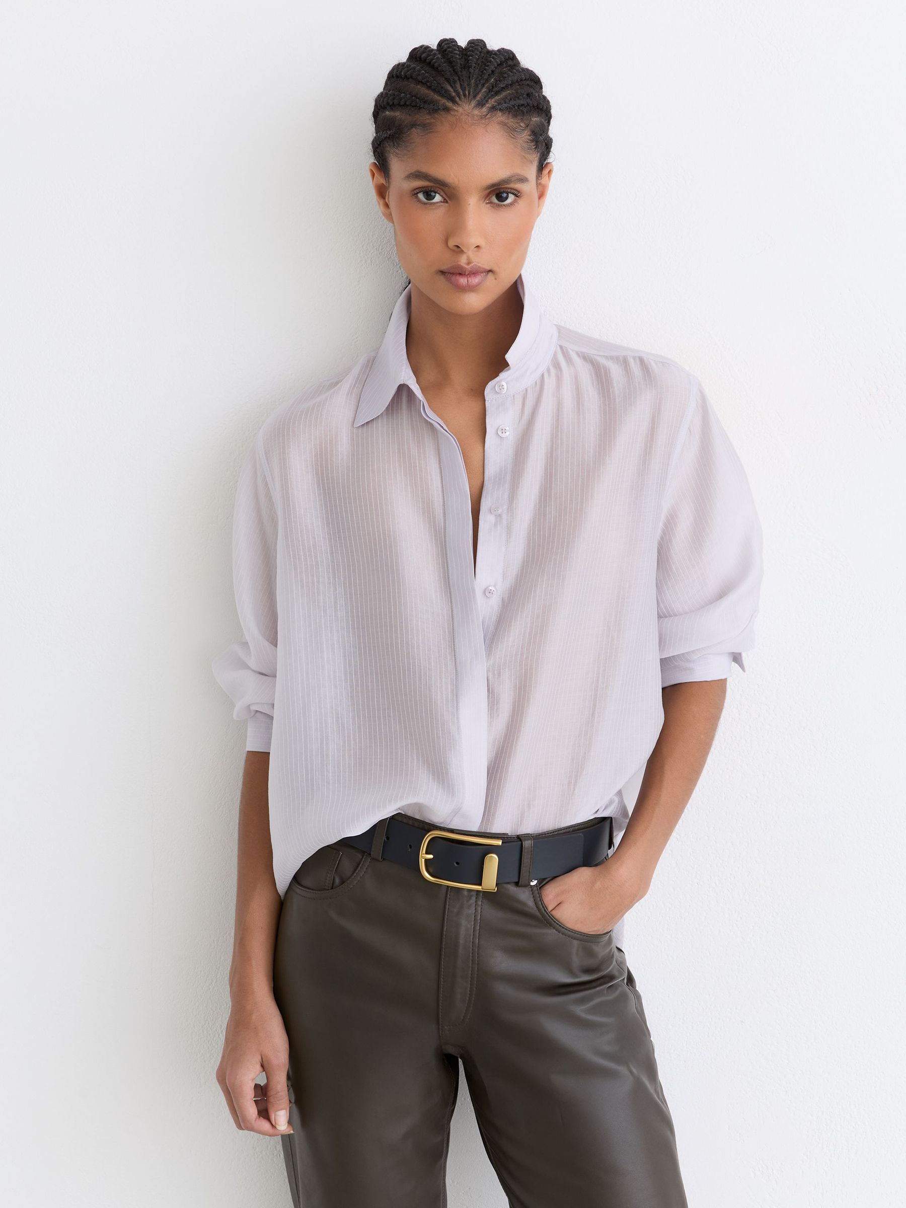 REISS Reiss Iyla Leather Half-Keeper Belt