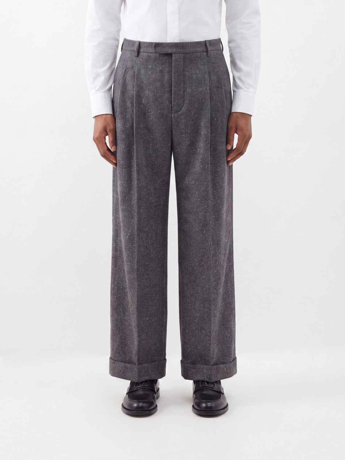 VALENTINO Valentino Pleated Turn-Up Hem Pants