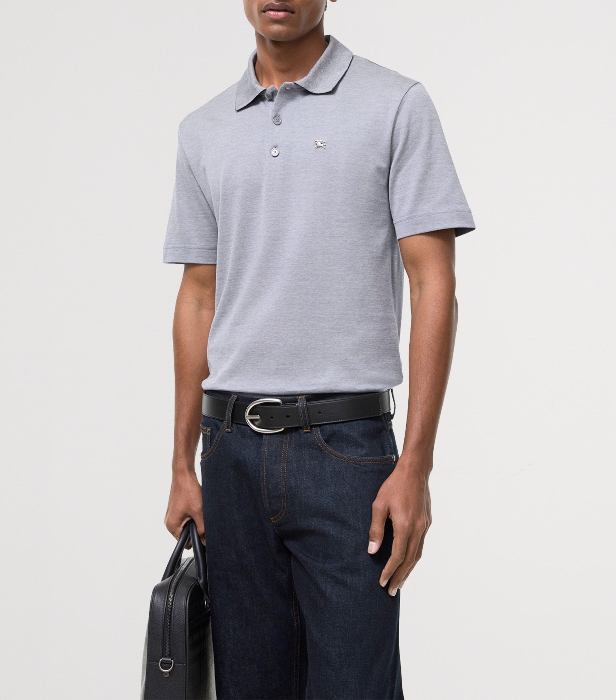 BURBERRY cotton metallic ekd polo shirt