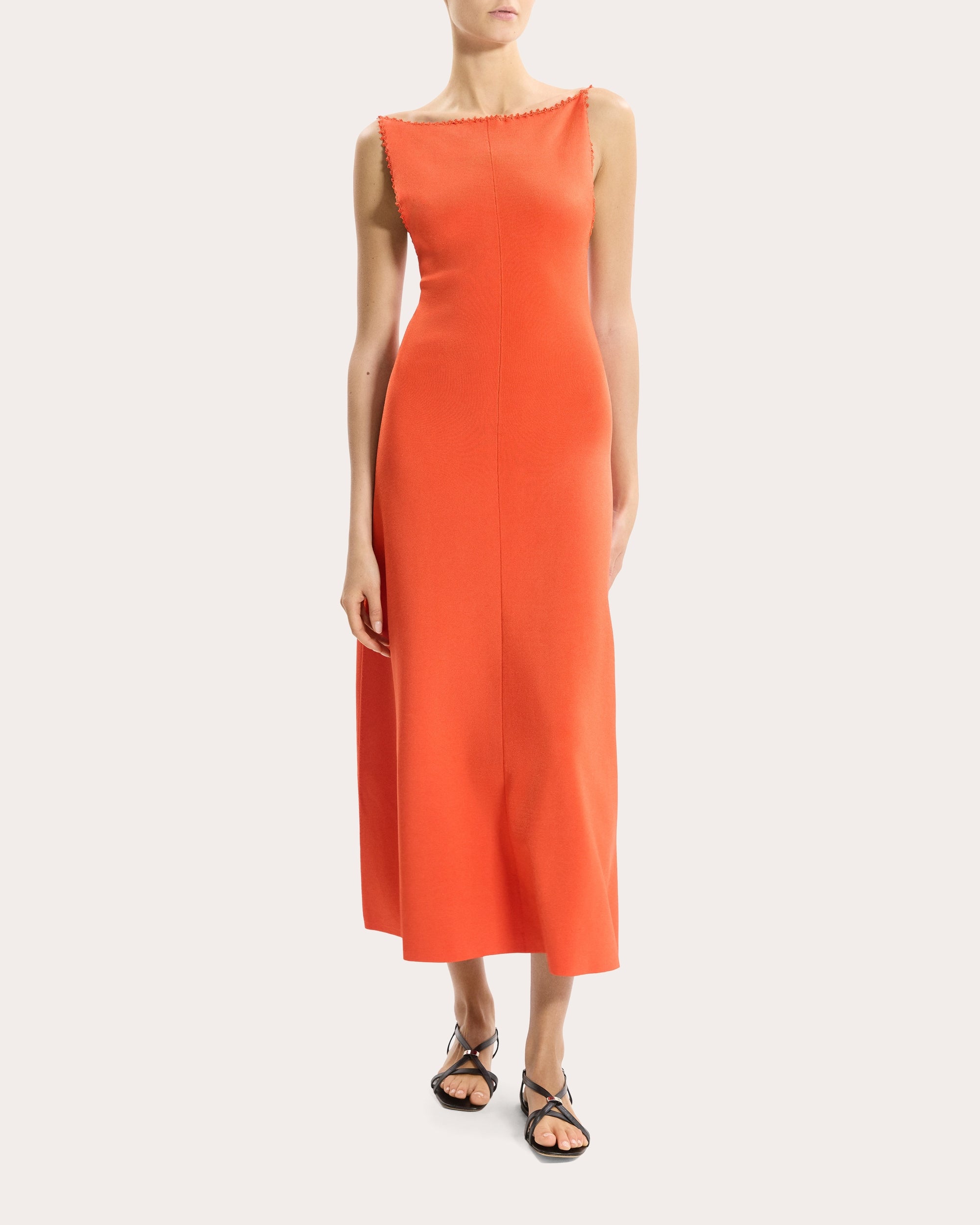 THEORY Theory Knit Crochet Boatneck Dress