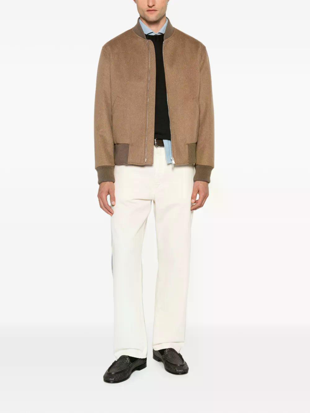 LARDINI Lardini Ribbed-Trim Zip-Fastening Jacket
