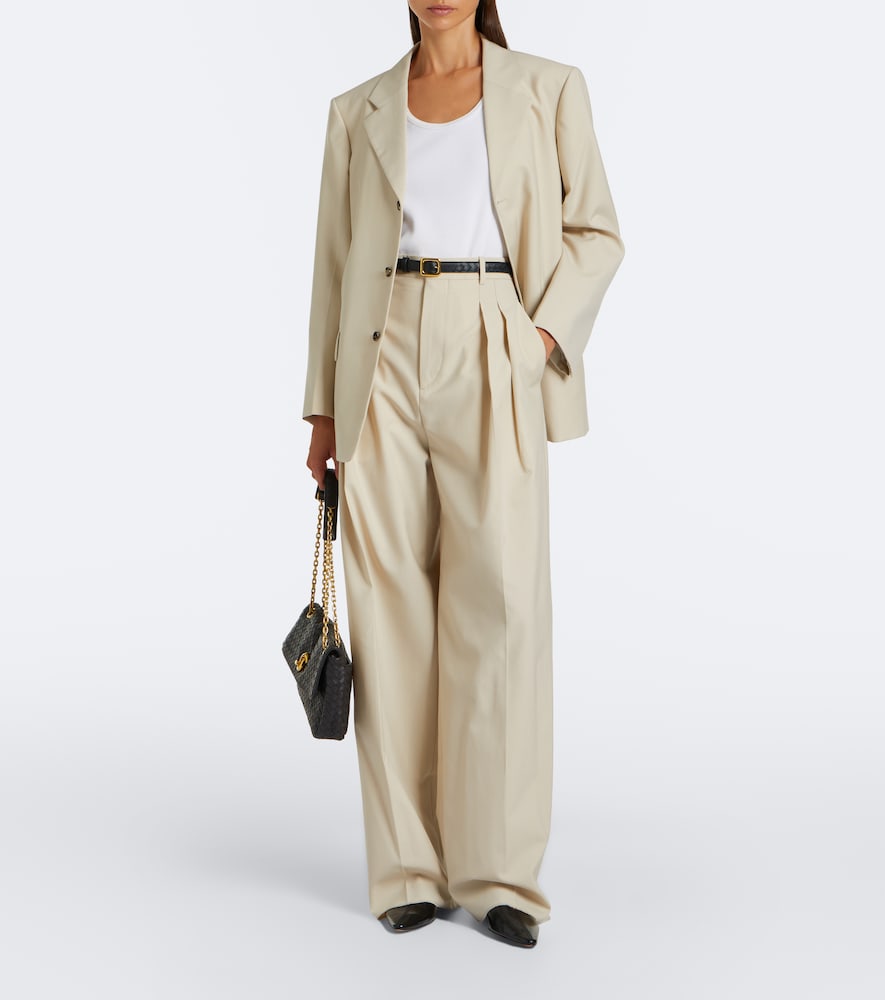 BOTTEGA VENETA Bottega Veneta Wide-Leg Wool and Cotton Trousers