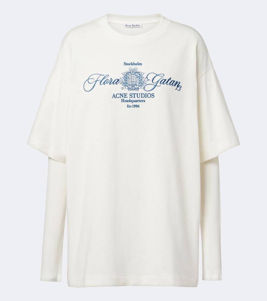 ACNE STUDIOS Acne Studios Layered Embroidered Cotton Jersey T-Shirt