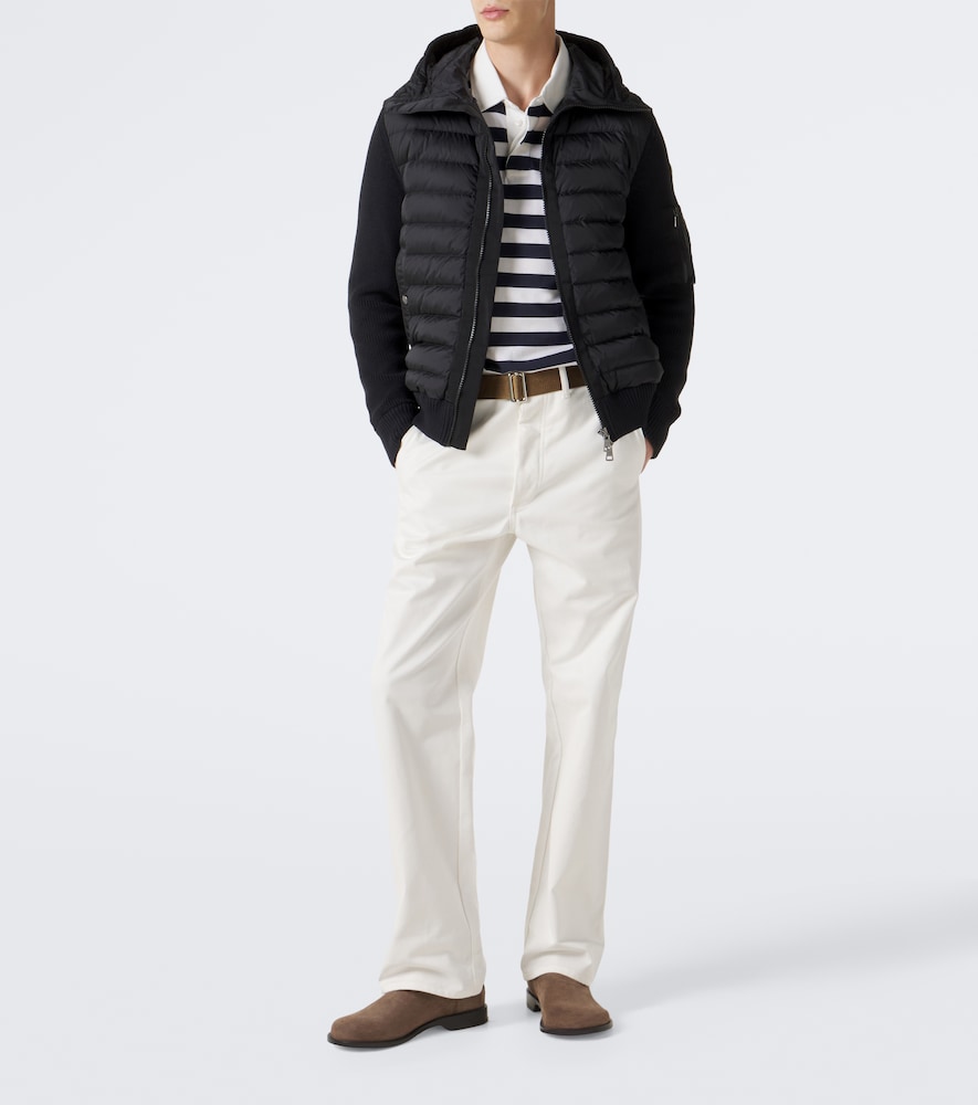 MONCLER Moncler Down-Paneled Cardigan with Drawstring Hood
