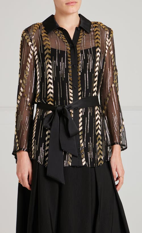 TEMPERLEY LONDON Temperley London Viola Sequin Embellished Georgette Blouse