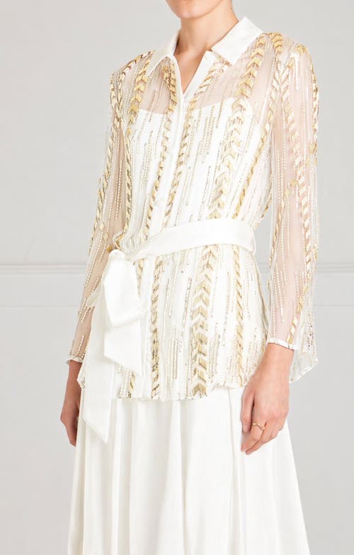 TEMPERLEY LONDON Temperley London Viola Sequin Embellished Georgette Blouse