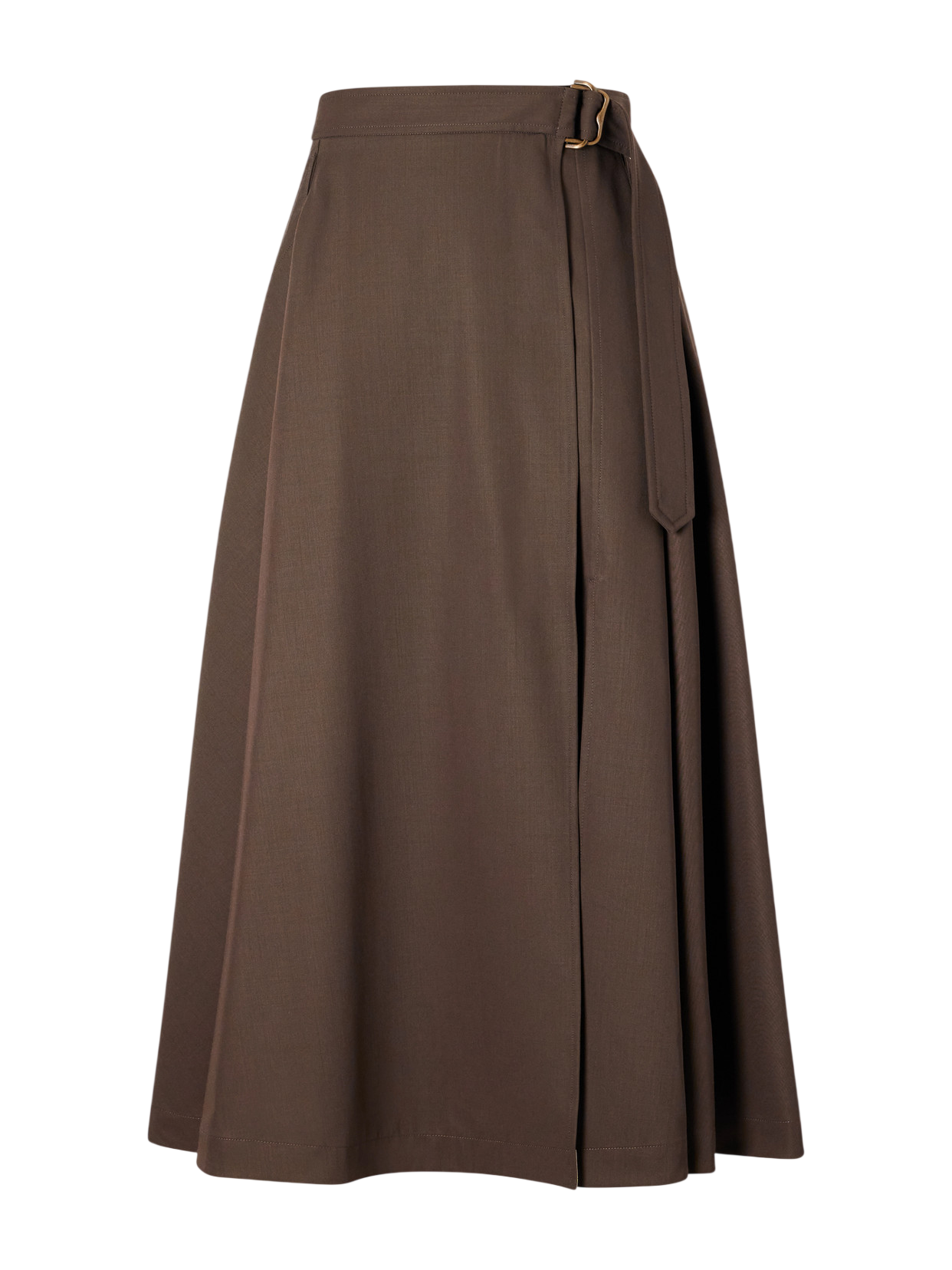 BURBERRY Burberry Belted Wool Gabardine Midi Skirt