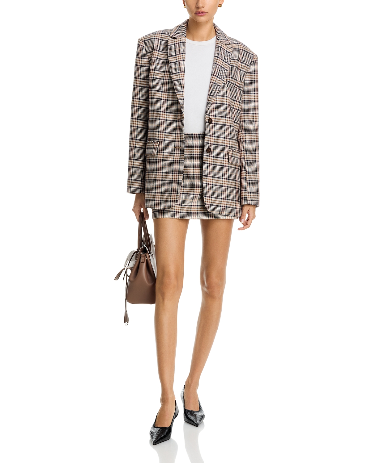 ANINE BING Anine Bing Quinn Blazer in Plaid