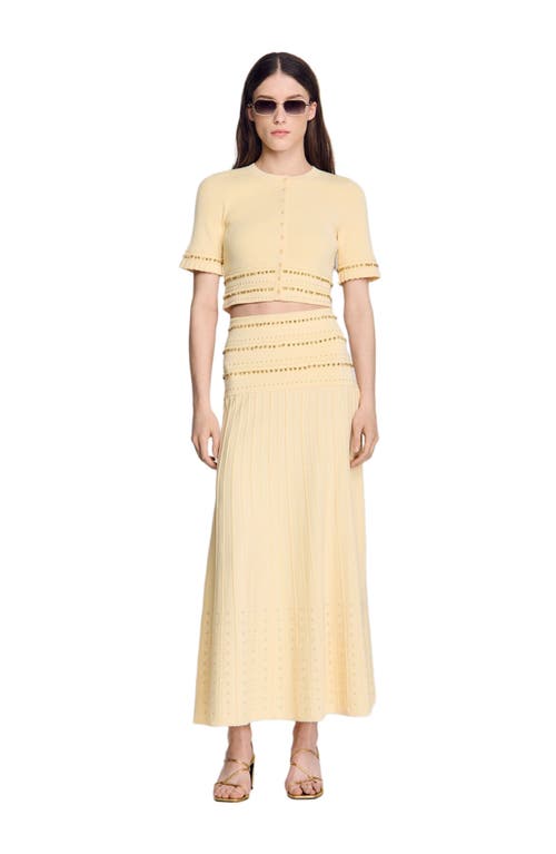 SANDRO Sandro Long Knit Skirt with Tassels