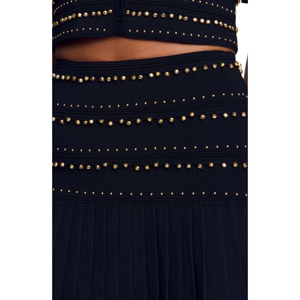 SANDRO Sandro Short Knit Skirt with Tassels and Pleats