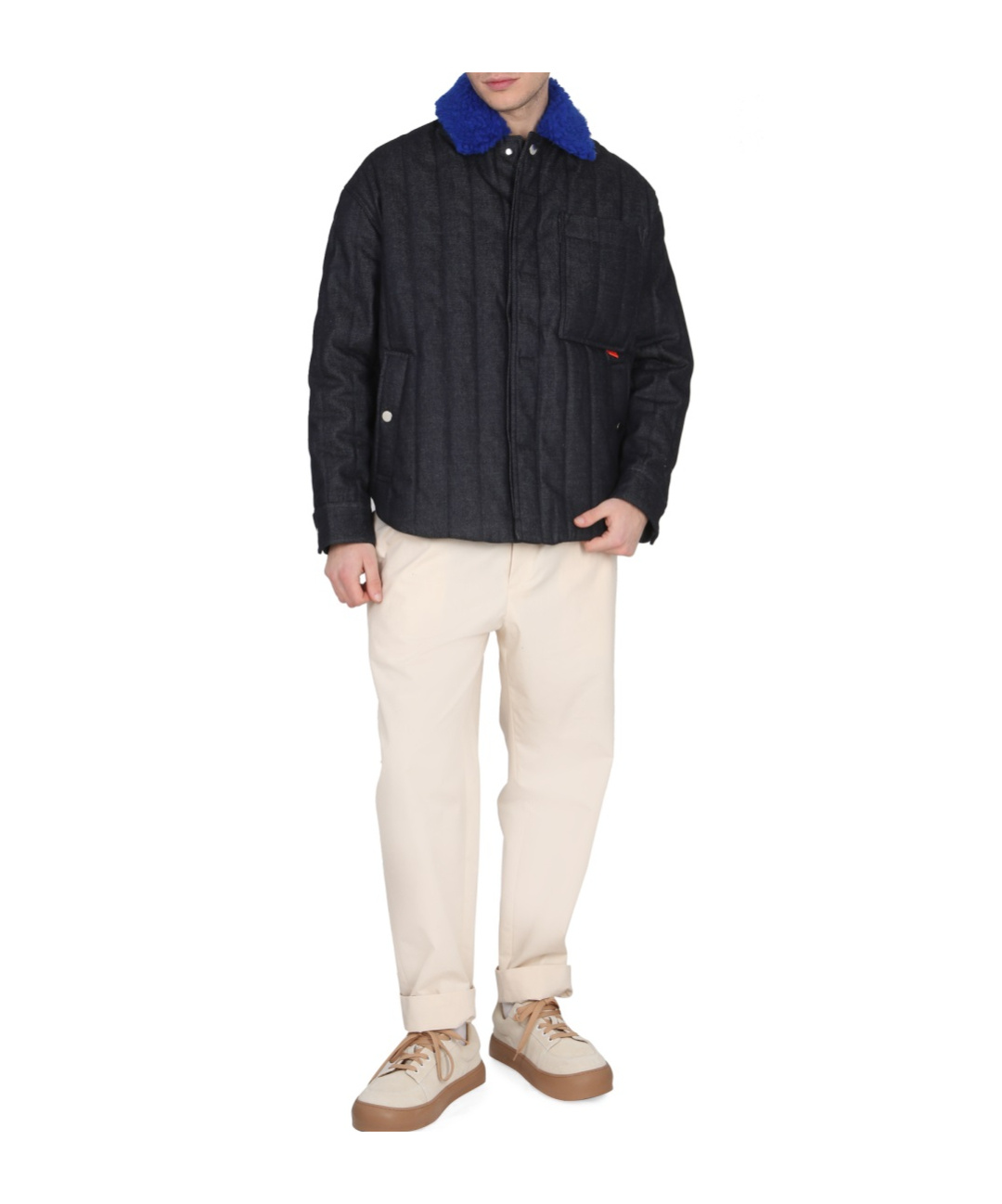 SUNNEI Sunnei Color-Blocked Collar Button Casual Jacket