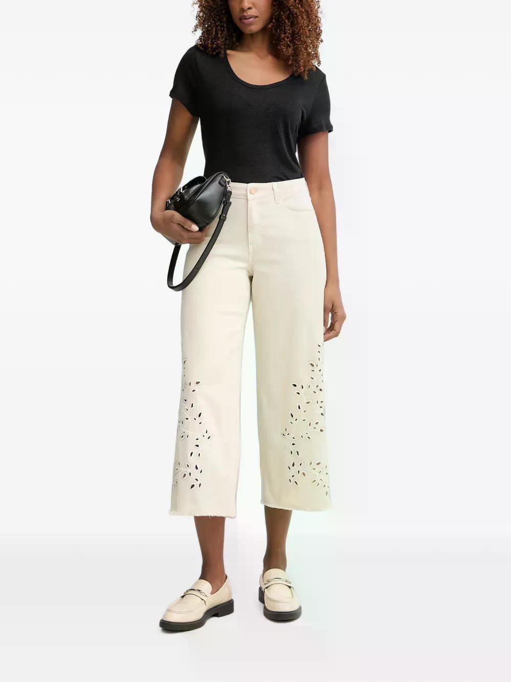 JOSEPH RIBKOFF Joseph Ribkoff Broderie Anglaise Cropped Jeans