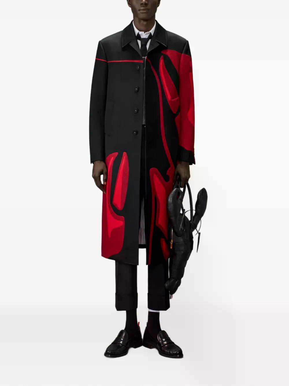 THOM BROWNE university stripe 4-bar lobster oxford shirt