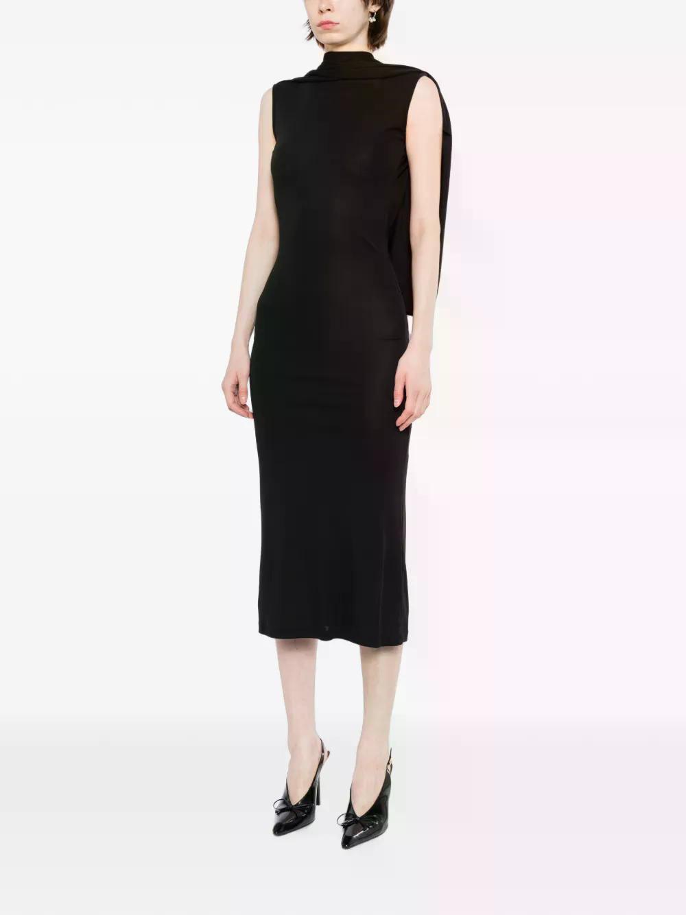 AYA MUSE Aya Muse Black High Neck Sleeveless Midi Dress